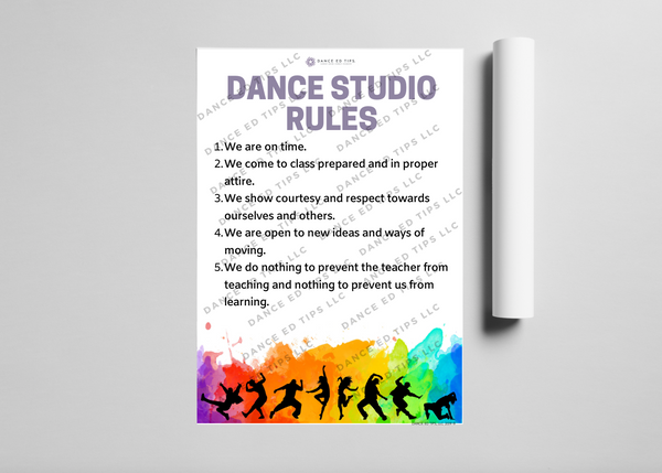 Classroom Rules Poster (Physical Product) - Dance Ed Tips