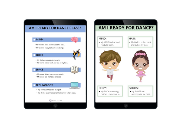 Am I Ready for Class Posters for Elementary School - Dance Ed Tips